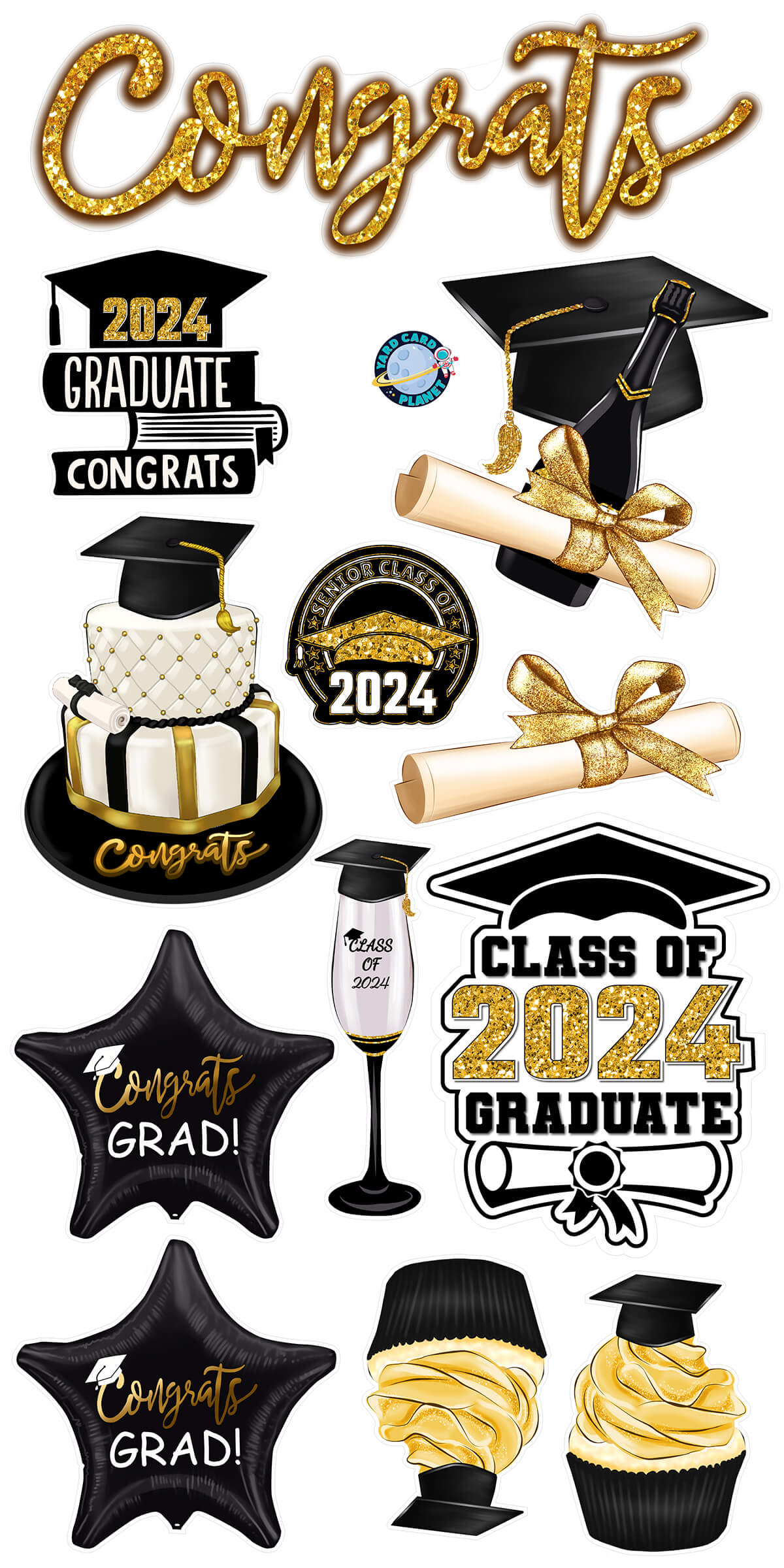 Sparkle Graduation Elements with Congrats EZ Quick Set, Signs and Yard